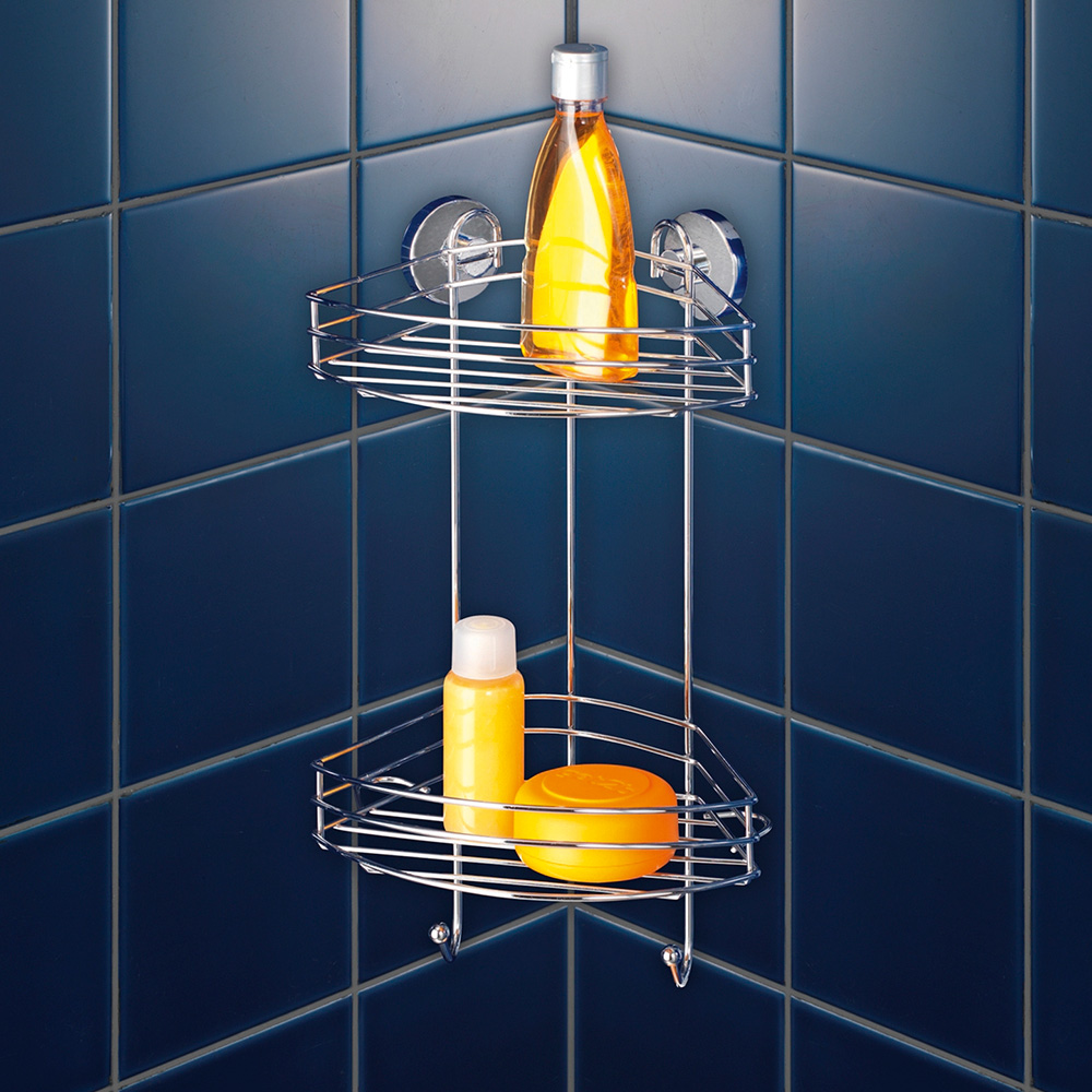 Étagère de douche en coin Vacuum-Loc® | EUROtops.fr