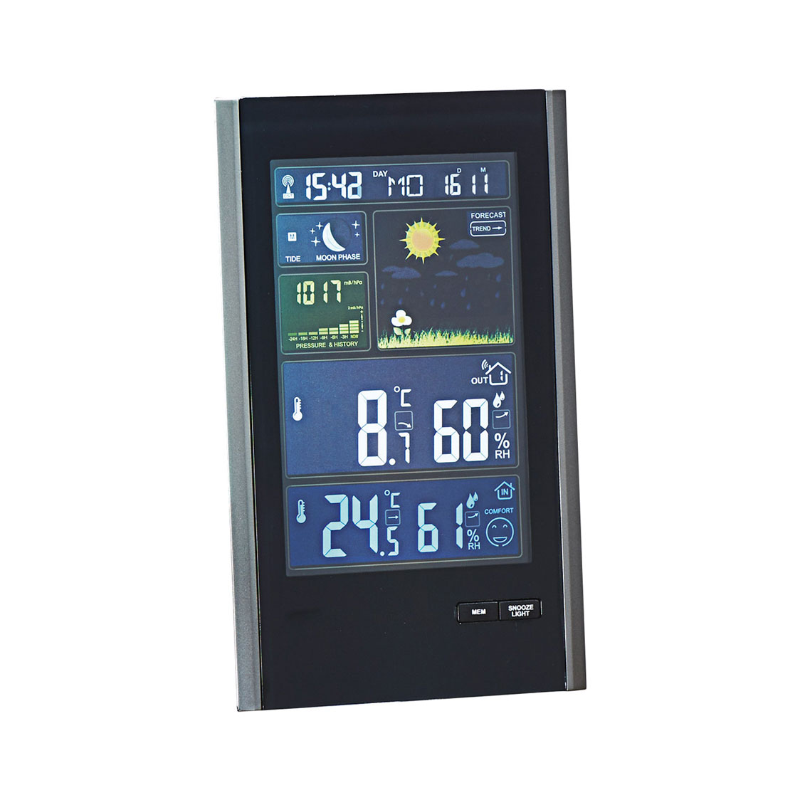 Station météo radio-contrôlée avec fonction de charge | EUROtops.fr