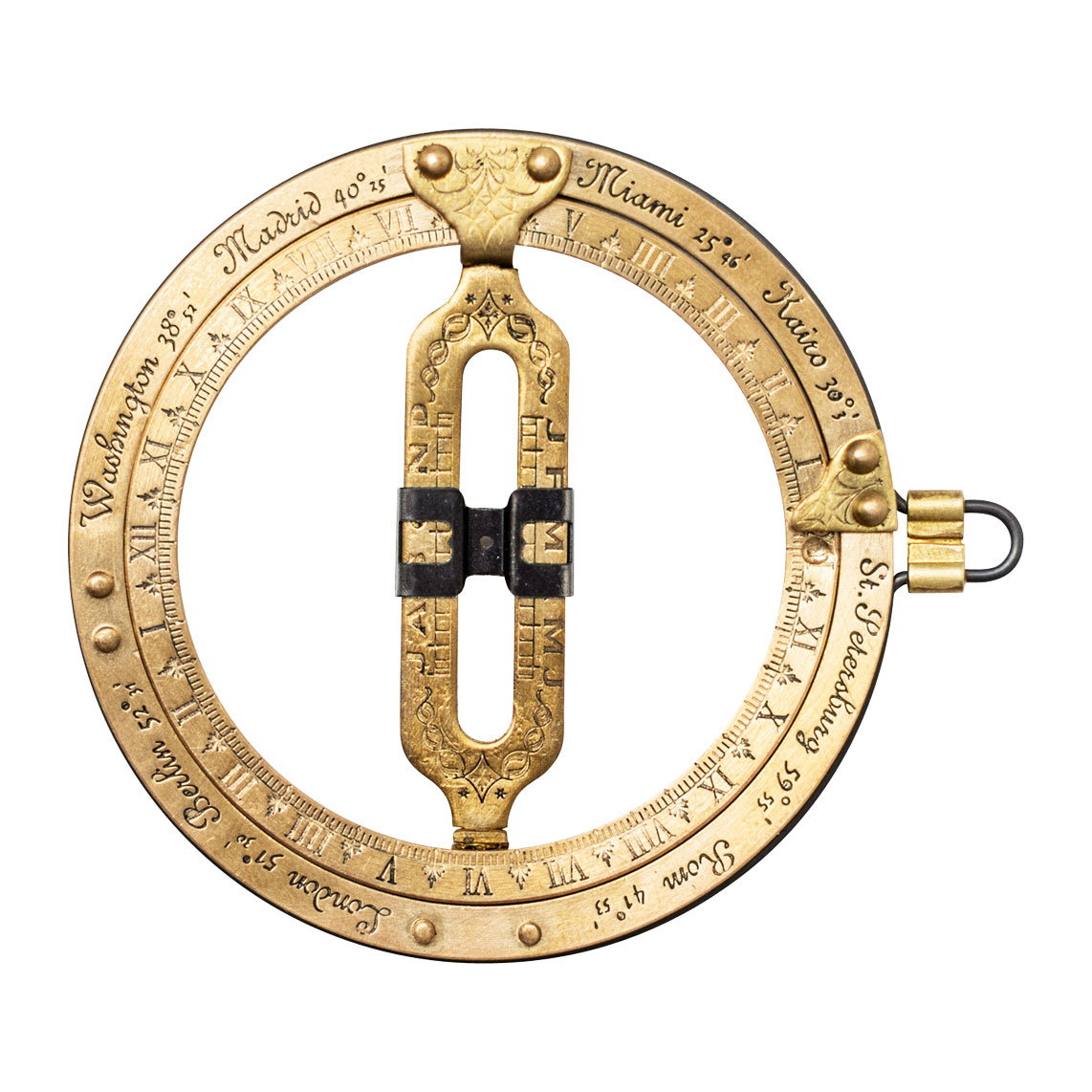 Cadran solaire équatorial en laiton | EUROtops.fr