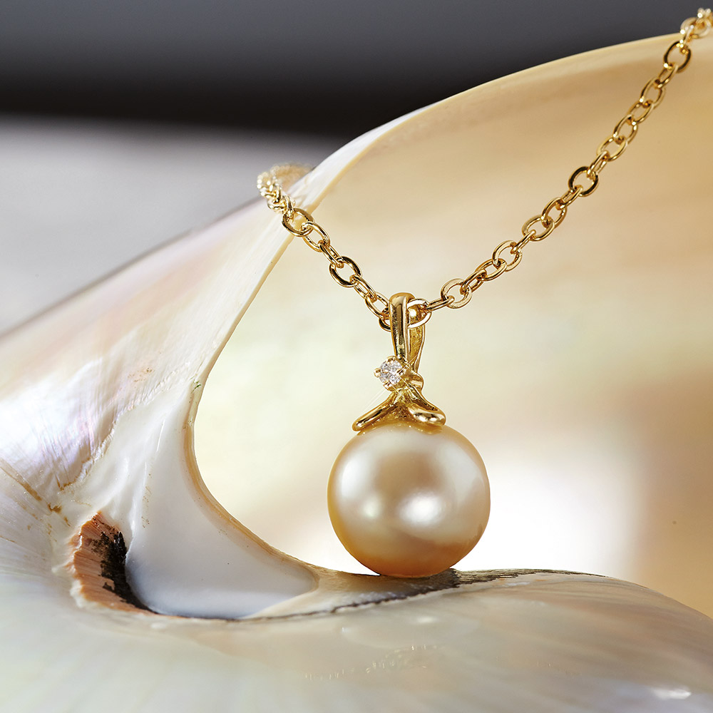 Pendentif perle de culture or et diamant | EUROtops.fr